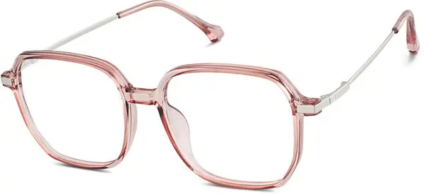 Zenni Square Full Rim Frame Eyeglasses - Pink