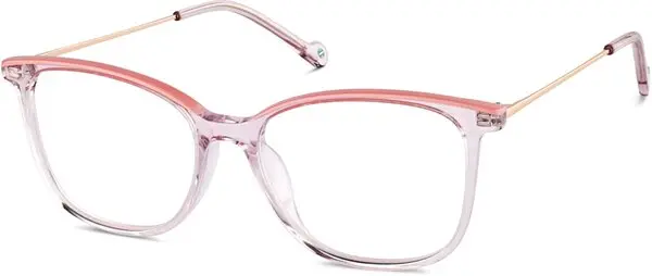 Zenni Square Eyeglasses Full Rim Frame - Pink
