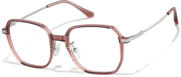 Zenni Square Full Rim Frame Glasses - Pink