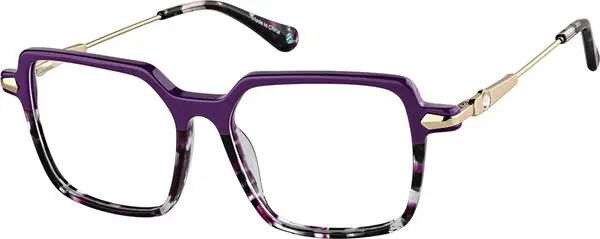 Zenni Square Full Rim Frame Glasses - Purple