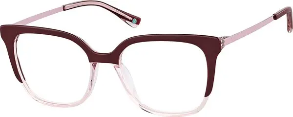 Zenni Square Full Rim Frame Eyeglasses - Red