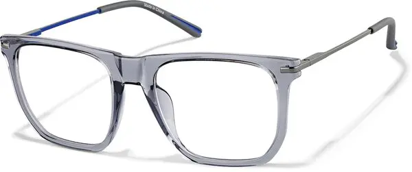 Zenni Square Full Rim Frame Glasses - Transparent Gray