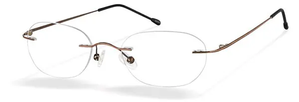 Zenni Lightweight Oval Rimless Eyeglasses With Stainless Steel Frame - Brown