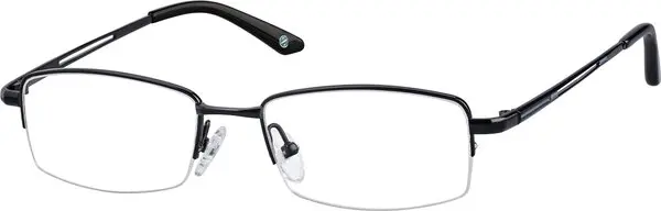 Zenni Rectangle Half-rim Titanium Frame Eyeglasses - Black