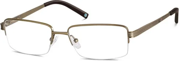Zenni Rectangle Half-rim Titanium Frame Eyeglasses - Copper