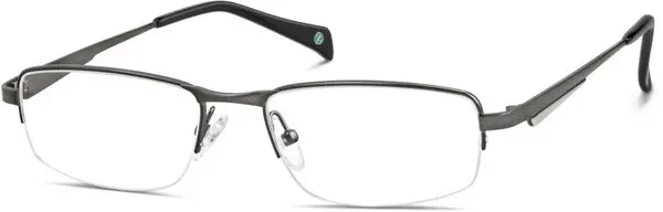 Zenni Rectangle Half-rim Titanium Frame Eyeglasses - Gray