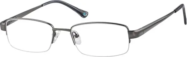 Zenni Rectangle Half-rim Titanium Frame Eyeglasses - Gray