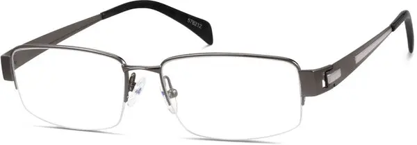 Zenni Rectangle Half-rim Titanium Frame Eyeglasses - Gray