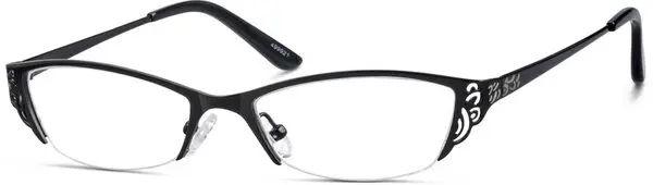 Zenni Rectangle Half-rim Eyeglasses - Black
