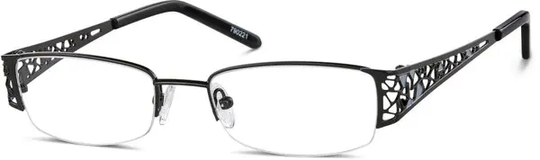 Zenni Rectangle Stainless Steel Half-rim Eyeglasses - Black