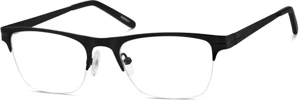 Zenni Rectangle Half-rim Eyeglasses - Black
