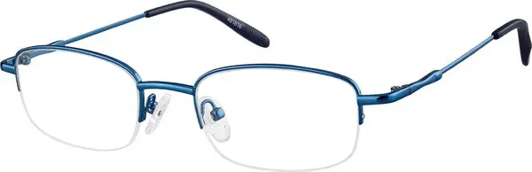 Zenni Rectangle Half-rim Eyeglasses - Blue