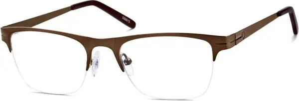 Zenni Rectangle Half-rim Eyeglasses - Brown