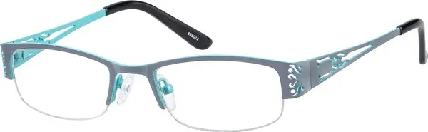 Zenni Rectangle Half-rim Eyeglasses - Gray