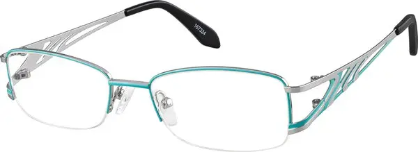 Zenni Rectangle Half-rim Eyeglasses - Green