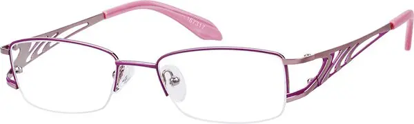 Zenni Rectangle Half-rim Eyeglasses - Pink