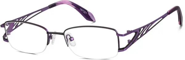 Zenni Rectangle Half-rim Stainless Steel Eyeglasses - Purple