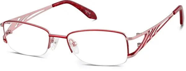 Zenni Rectangle Half-rim Eyeglasses - Red