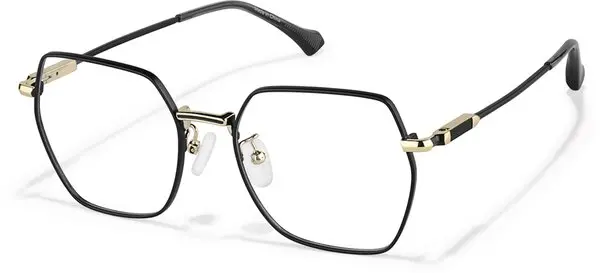 Zenni Geometric Eyeglasses With Stainless Steel Full Rim Frame - Black
