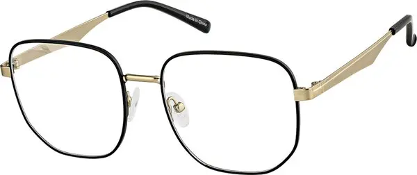 Zenni Geometric Eyeglasses With Stainless Steel Full Rim Frame - Black