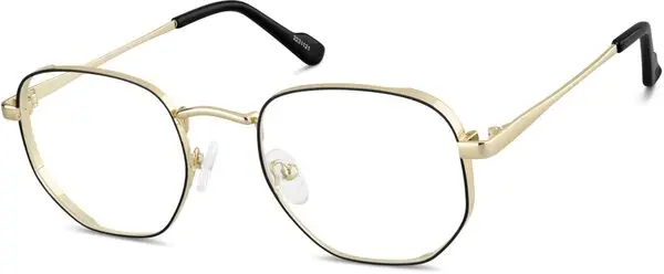 Zenni Geometric Eyeglasses With Stainless Steel Full Rim Frame - Black