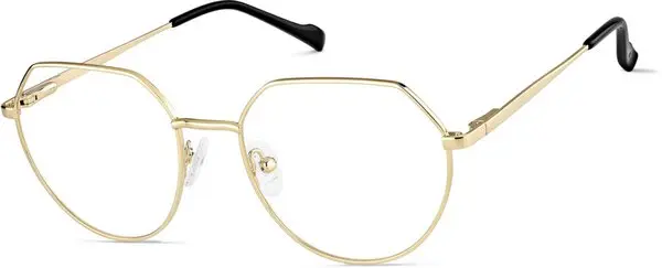 Zenni Geometric Full Rim Eyeglasses - Gold