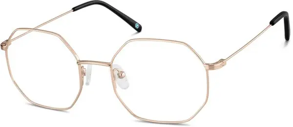 Zenni Geometric Full Rim Eyeglasses - Rose Gold
