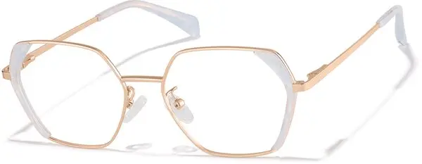 Zenni Geometric Full Rim Eyeglasses - Rose Gold