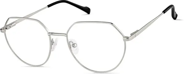 Zenni Geometric Eyeglasses With Stainless Steel Full Rim Frame - Silver