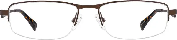 Zenni Rectangle Half-rim Titanium Eyeglasses - Brown