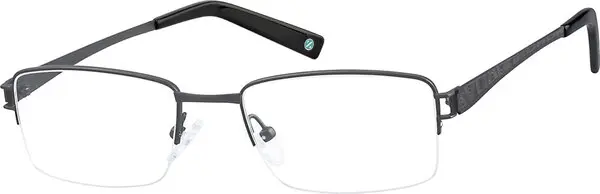 Zenni Rectangle Half-rim Titanium Eyeglasses - Gray