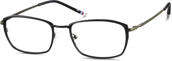 Zenni Rectangle Eyeglasses Titanium Full Rim Frame - Black