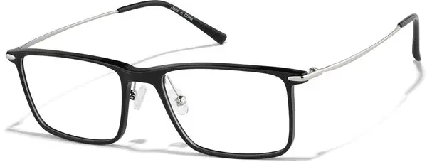 Zenni Rectangle Full Rim Titanium Eyeglasses - Black