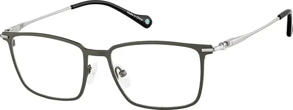 Zenni Rectangle Eyeglasses Titanium Full Rim Frame - Gray