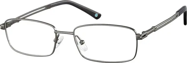 Zenni Rectangle Eyeglasses Titanium Full Rim Frame - Gray