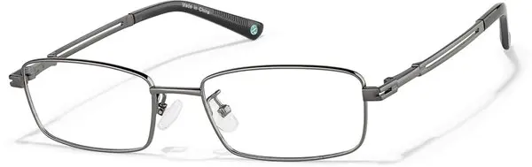 Zenni Rectangle Eyeglasses Titanium Full Rim Frame - Gray