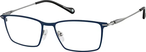 Zenni Rectangle Eyeglasses Titanium Full Rim Frame - Navy