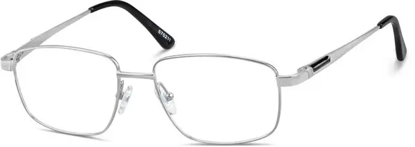 Zenni Rectangle Full Rim Titanium Eyeglasses - Silver
