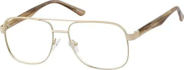 Zenni Classic Aviator Full Rim Eyeglasses - Gold