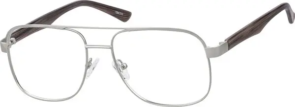 Zenni Classic Aviator Full Rim Eyeglasses - Silver