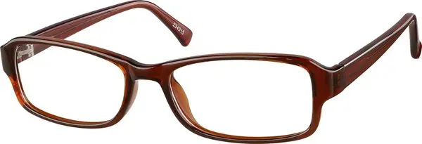Zenni Rectangle Eyeglasses Full Rim Plastic Frame - Brown