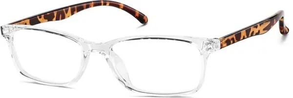Zenni Rectangle Eyeglasses Full Rim Plastic Frame - Translucent