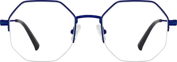 Zenni Geometric Half Rim Eyeglasses - Blue