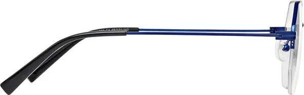 Zenni Geometric Half Rim Eyeglasses - Blue