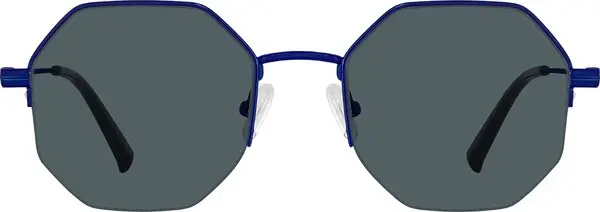 Zenni Geometric Half Rim Eyeglasses - Blue