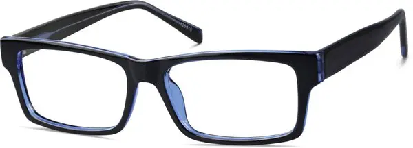 Zenni Classic Rectangle Eyeglasses Full Rim Frame - Black/blue