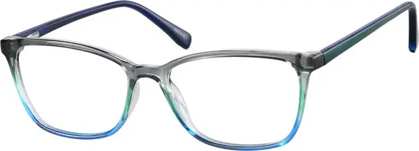 Zenni Classic Rectangle Full Rim Eyeglasses - Deep Sea
