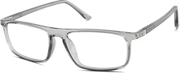 Zenni Classic Rectangle Eyeglasses Full Rim Frame - Translucent Gray