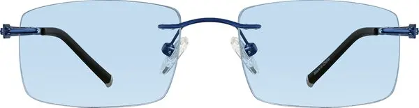 Zenni Titanium Rimless Rectangle Eyeglasses - Blue
