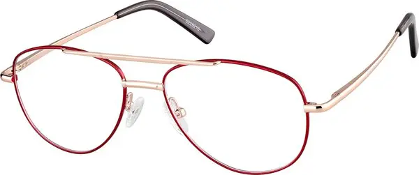 Zenni Aviator Full Rim Stainless Steel Frame - Red